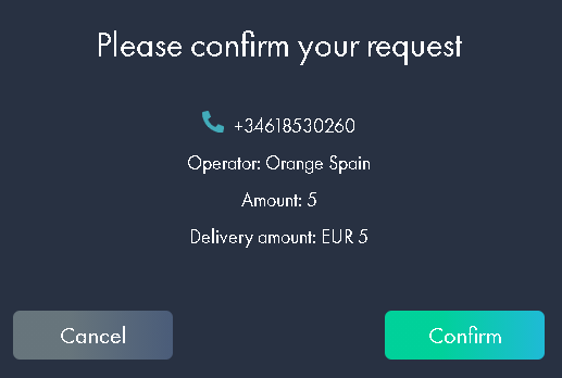Make your first topup (Live Mode)
